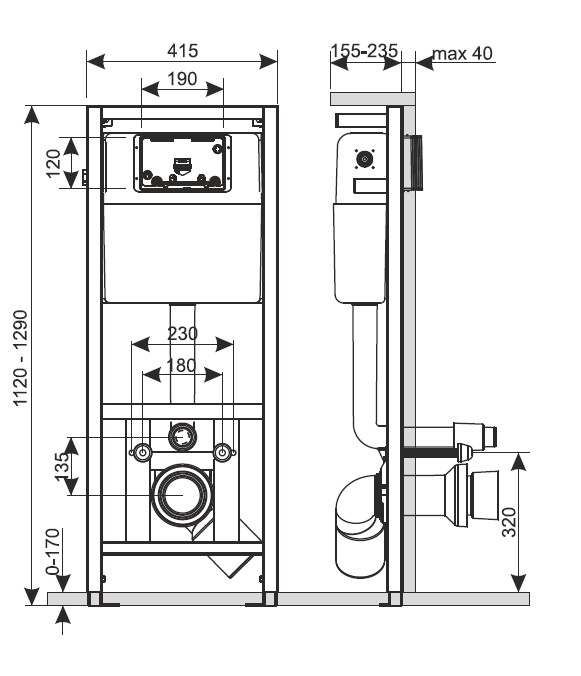 TRINNITY Stelaż do WC do zabudowy lekkiej > Trinnity